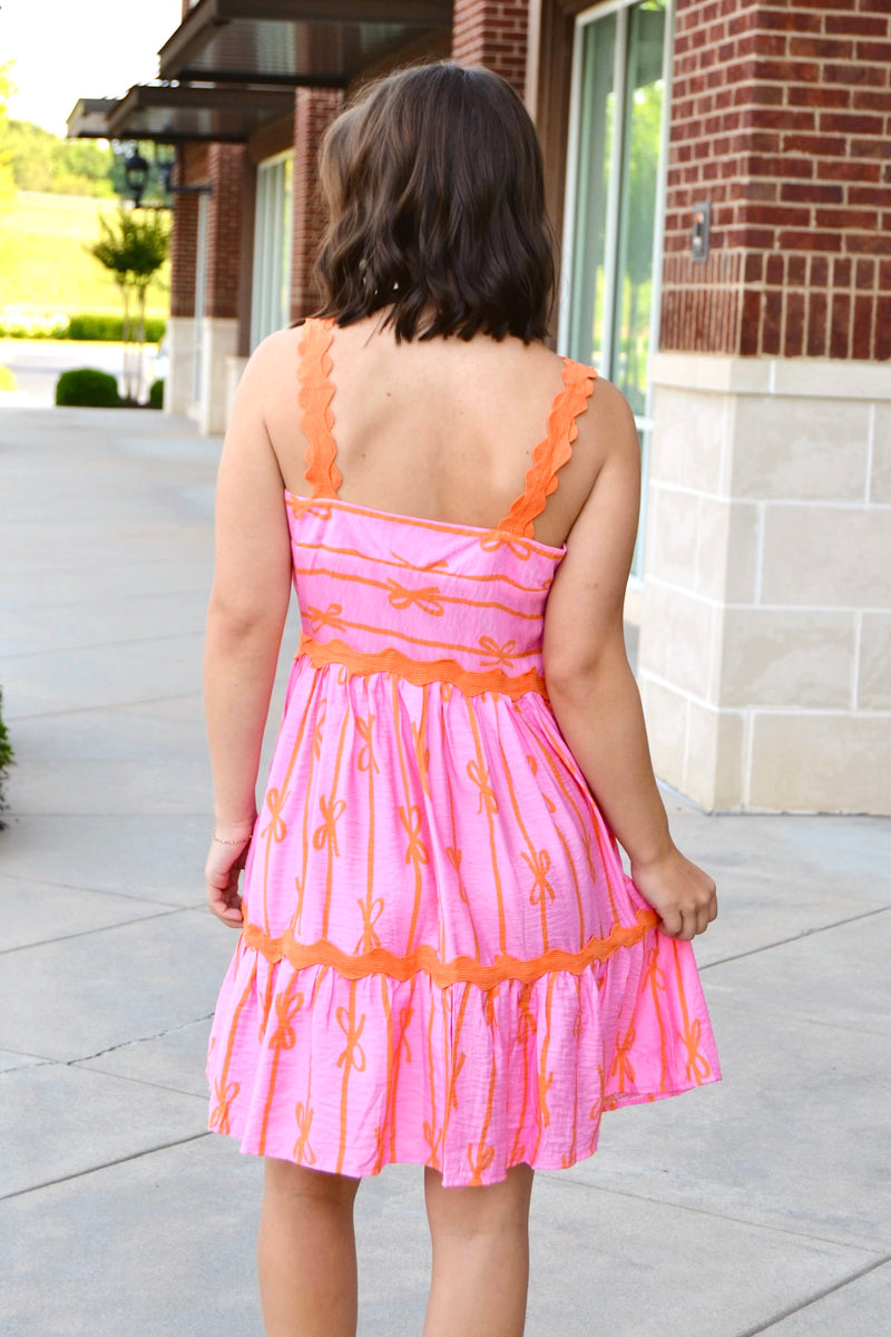 Ribbon print rick rack dress – ImageBoutique